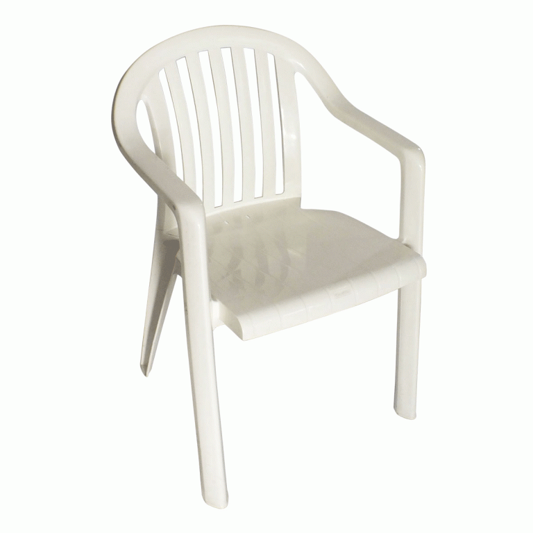 White Plastic Garden Chair With Arms - AB Event Hire