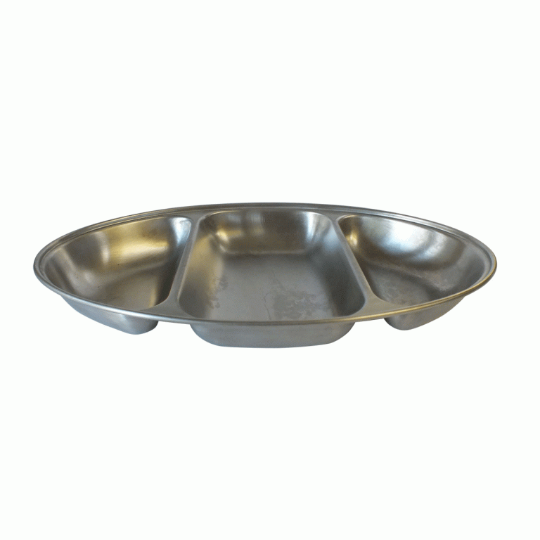 Stainless Steel Vegetable Dish, 3 Divisions (36cm) - AB Event Hire