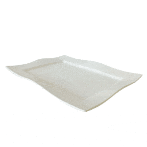 Rectangular China Wave Plate 33x23cm - AB Event Hire