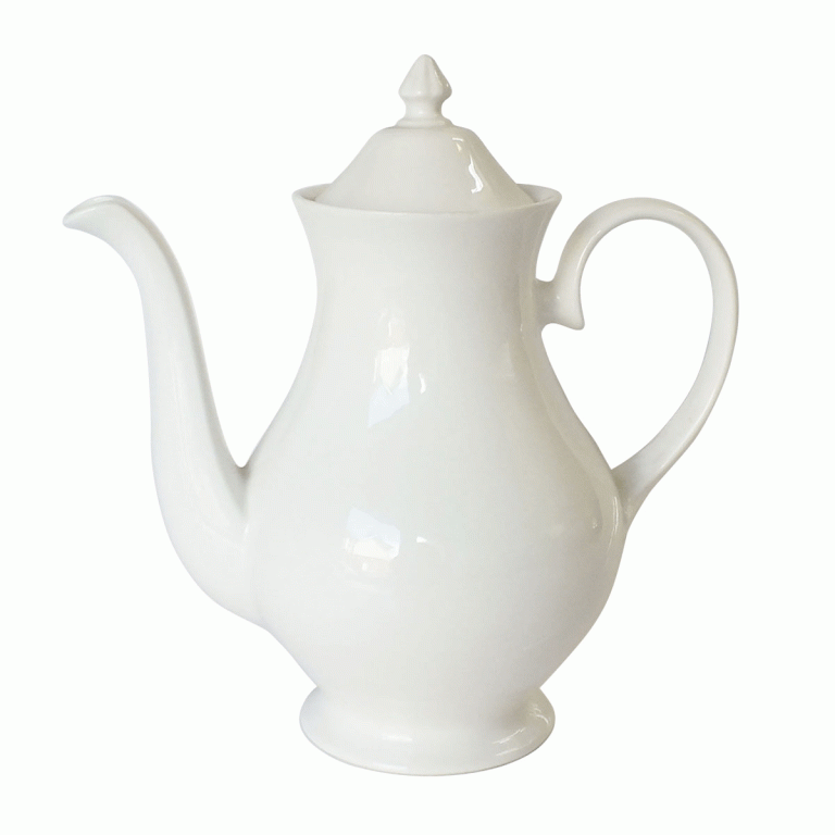 White Bone China Coffee pot - AB Event Hire