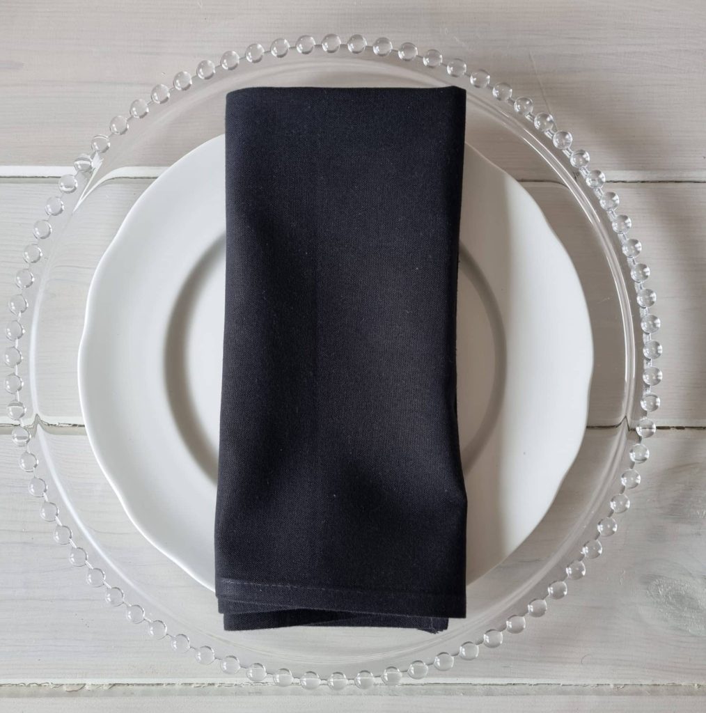 Black Coloured Napkin 24" (60cm) - AB Event Hire