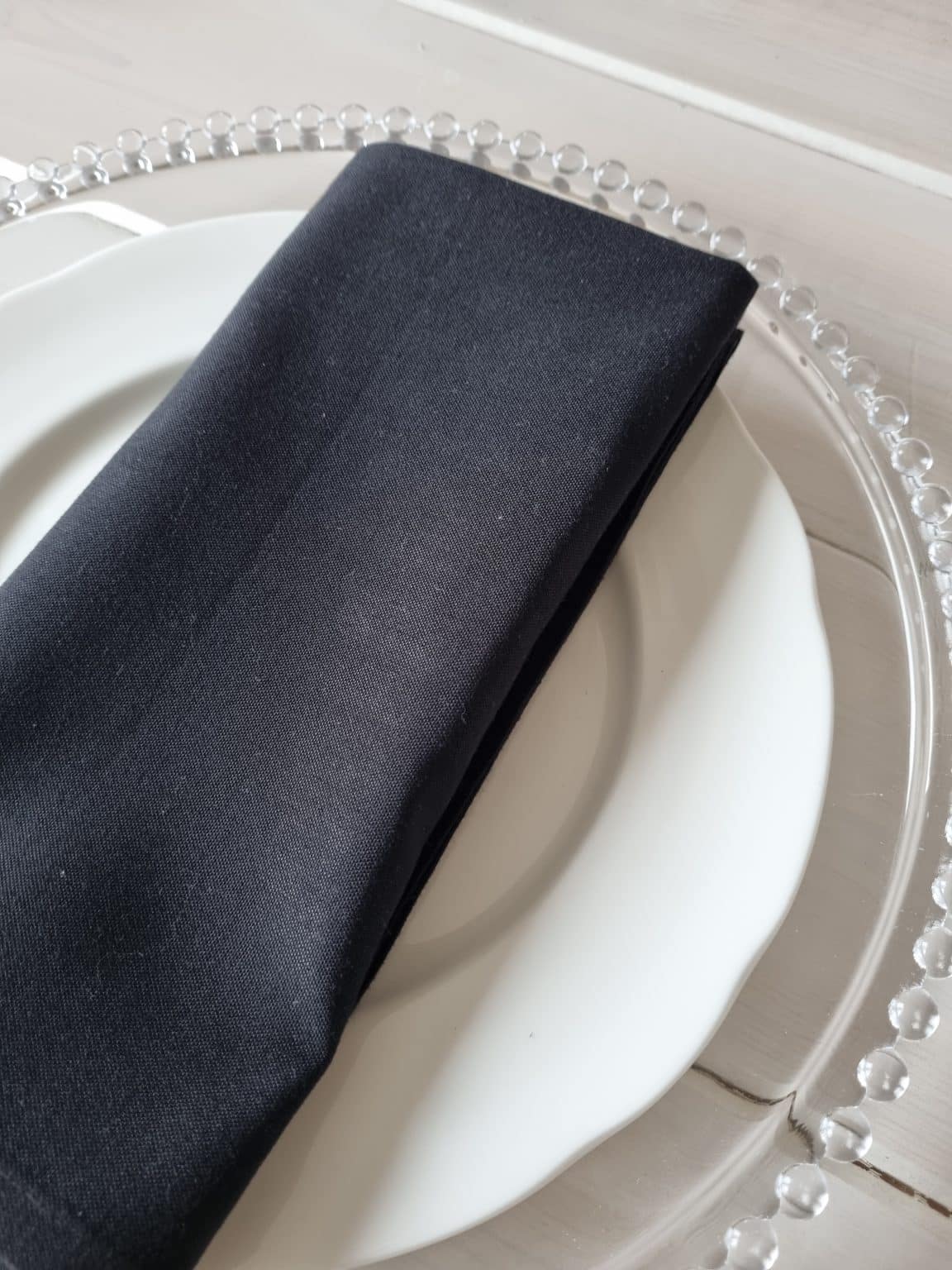 Black Coloured Napkin 24" (60cm) - AB Event Hire