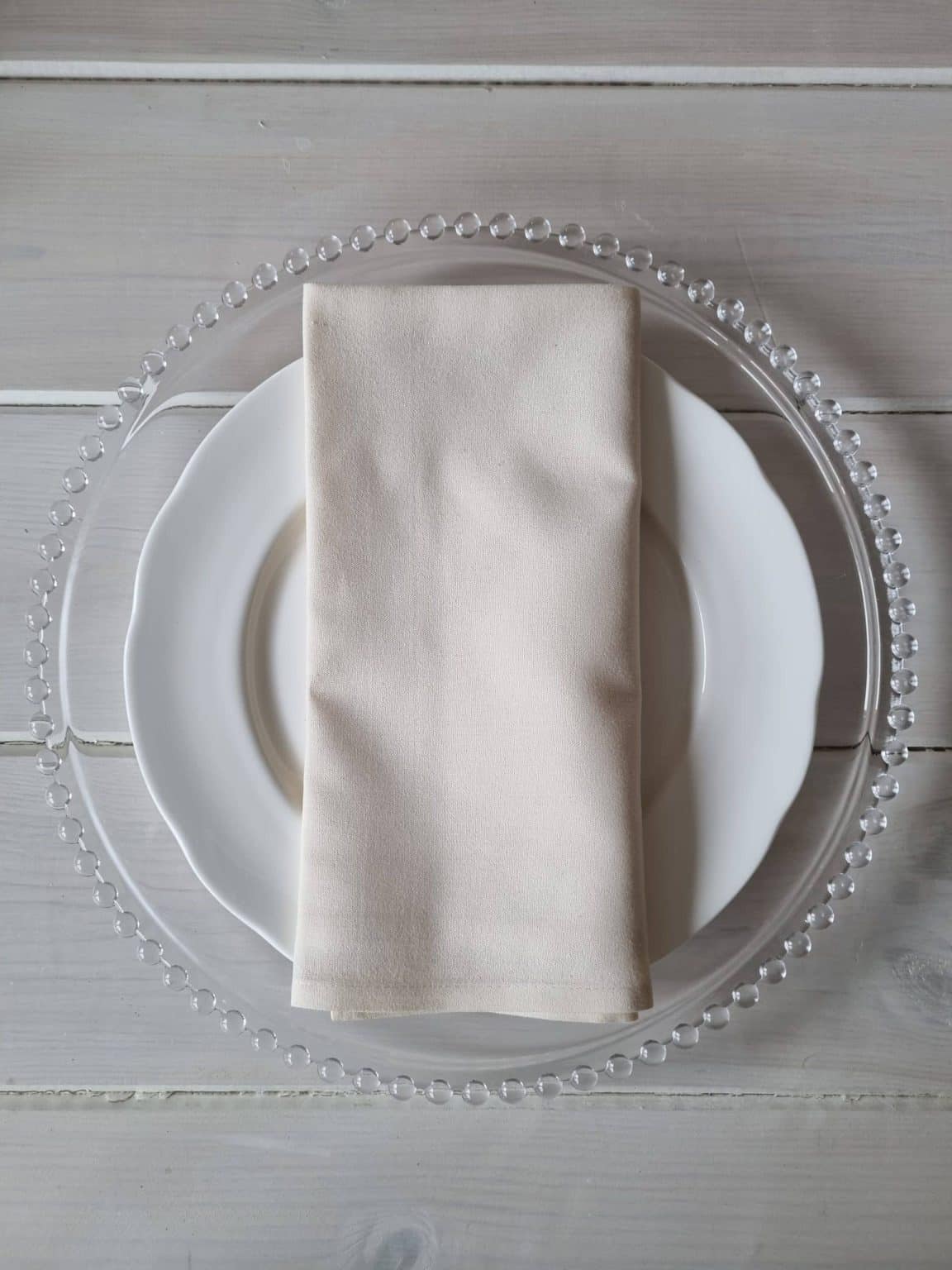 Ivory coloured napkin 24" (60cm) - AB Event Hire
